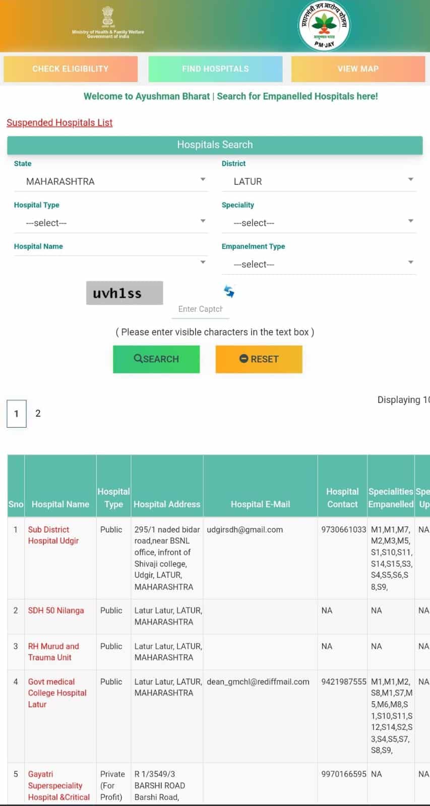 Ayushman Bharat Hospital List in Latur - लातूर येथील आयुष्मान भारत हॉस्पिटलची यादी - ApniYojana.com